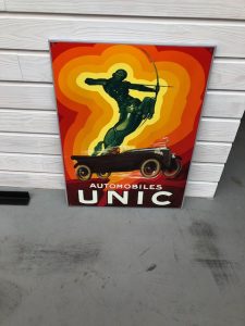 Enamel sign Unic automobiles (60X80cm) - StefVintageStore