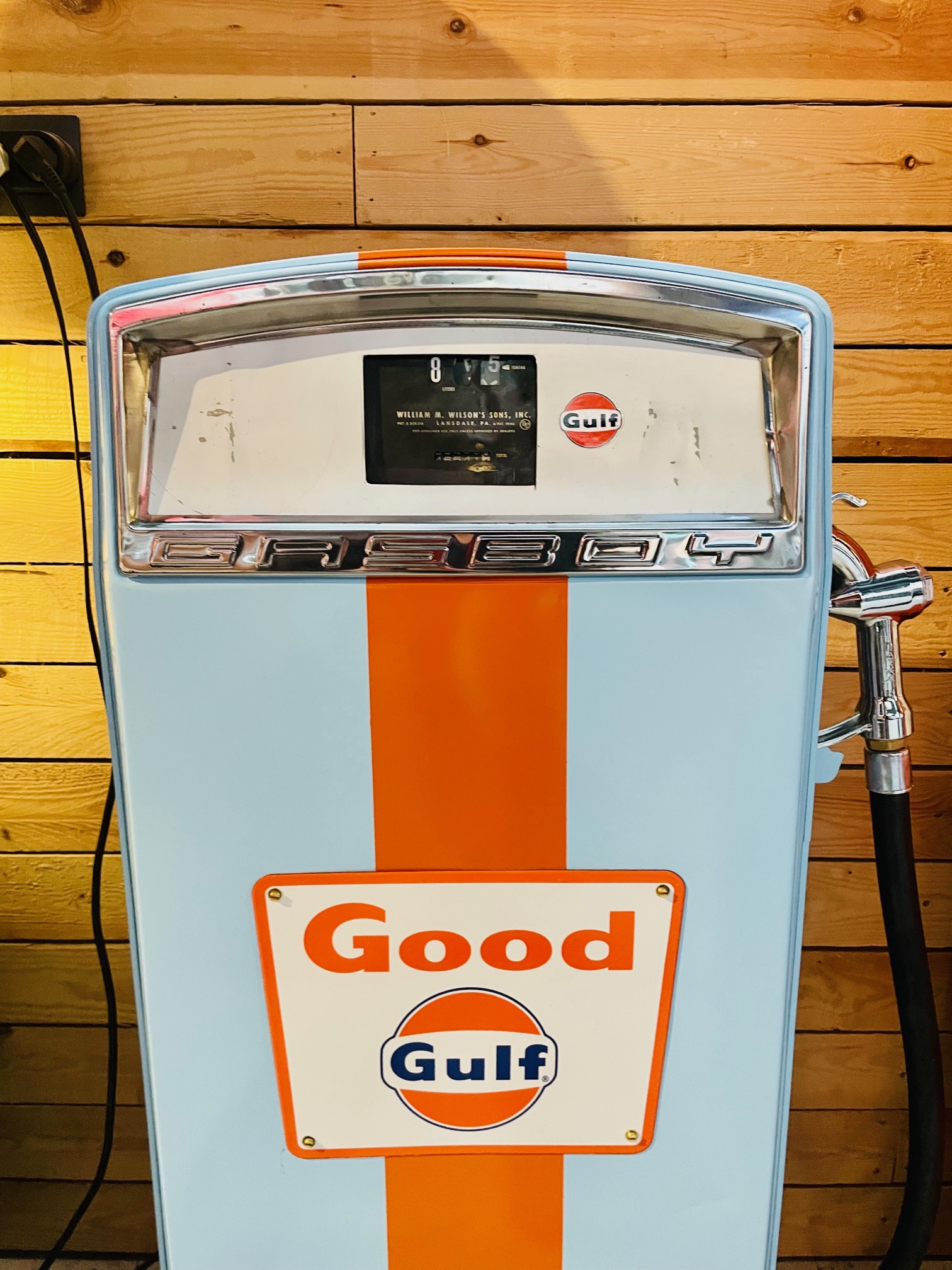 Pompe à essence Gulf gasboy américaine modèle 390 restauré