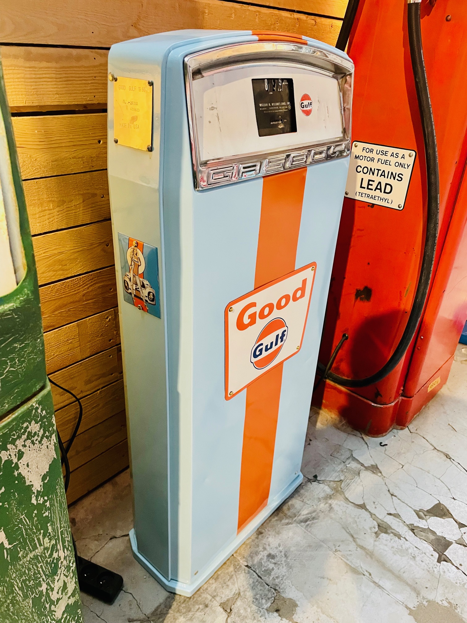 Pompe à essence Gulf gasboy américaine modèle 390 restauré