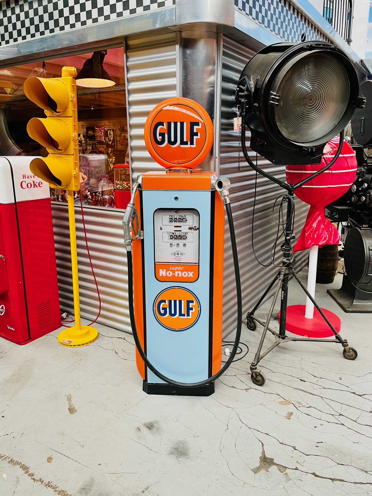 Pompe à essence Gulf SATAM de 1950 restaurée - StefVintageStore