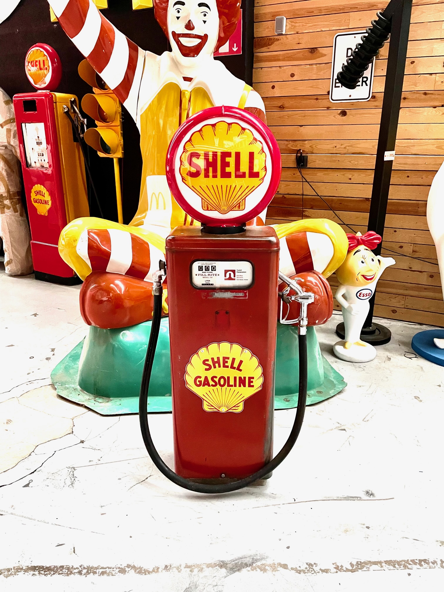 Shell American gas pump with its original patina.